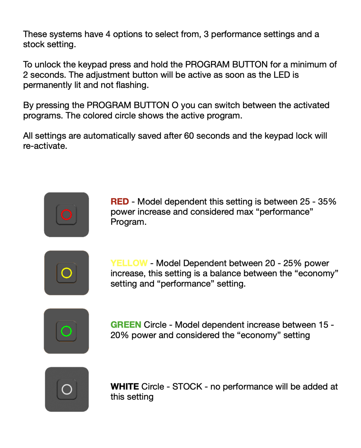 Single Button Style Power Adjustment Instructions